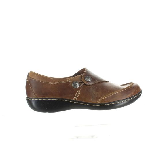 Clarks | Shoes | Clarks Womens Ashland Dark Tan Leather Casual Flats ...
